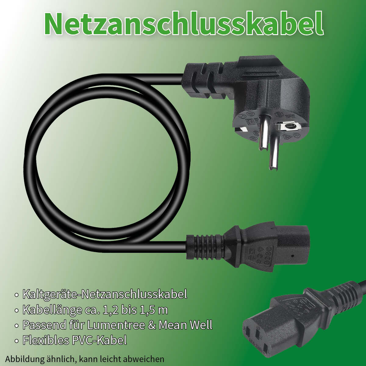 Schuko-Netzkabel (Kaltgeräteanschlusskabel) - Lumentree-Shop